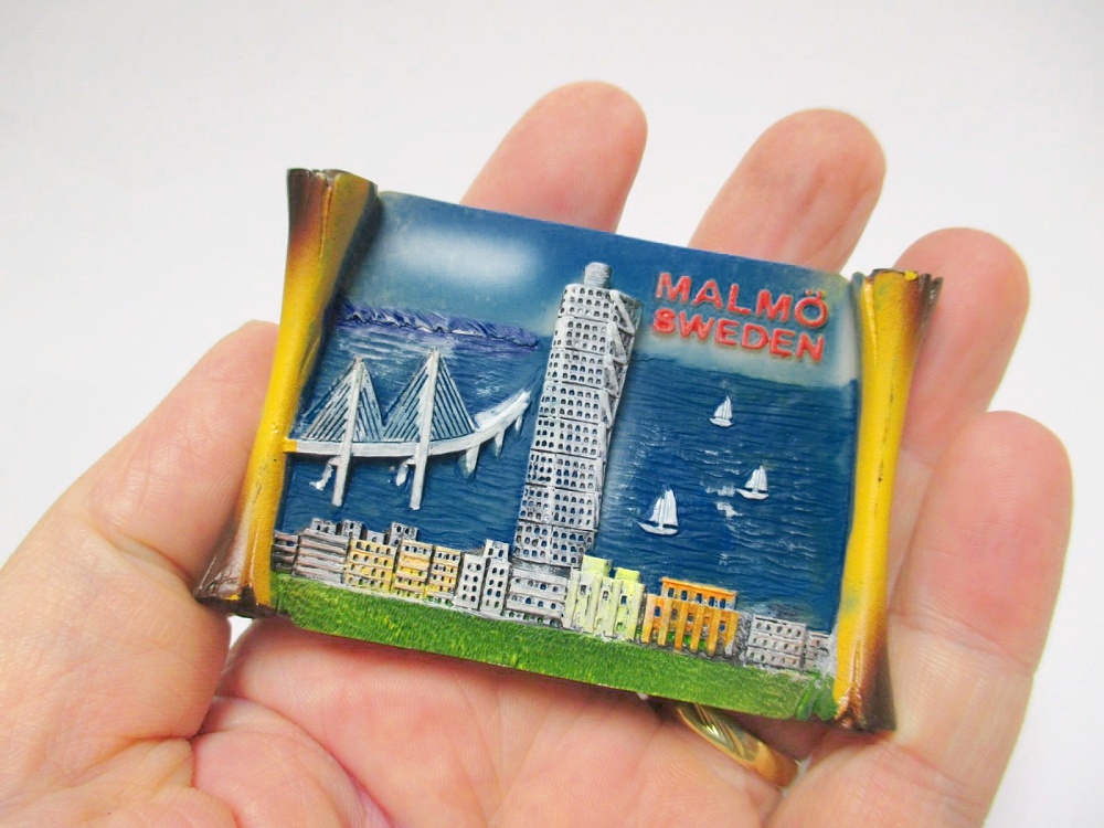Malmö Magnet Turning Torso Brücke Rolle Souvenir Poly Schweden